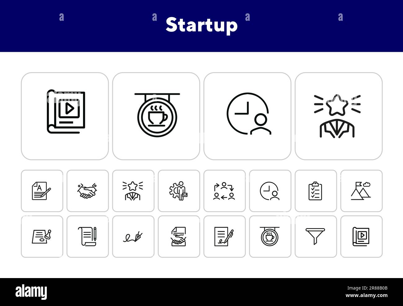 Startup line icon set Stock Vector Image & Art - Alamy