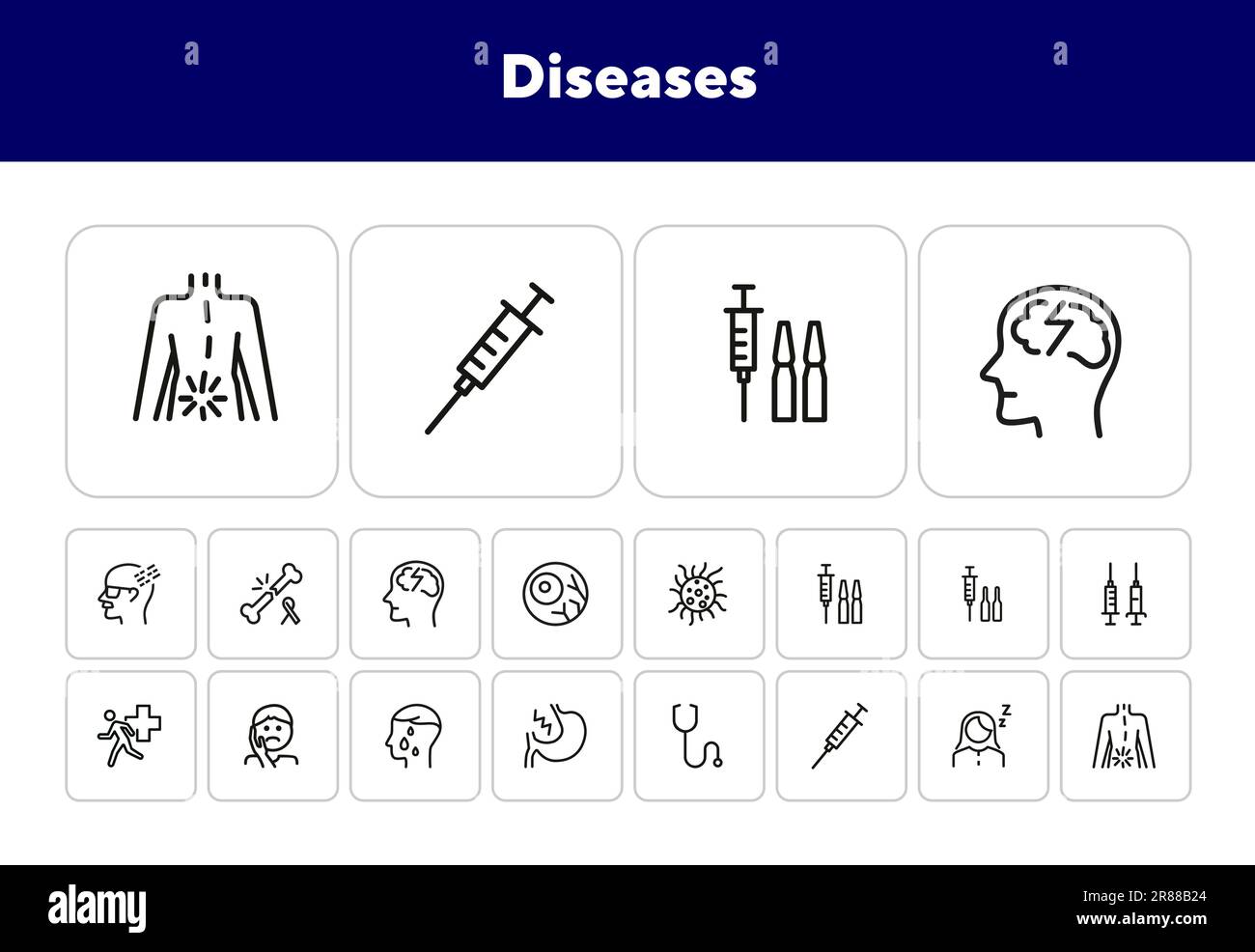 Diseases line icon set Stock Vector Image & Art - Alamy