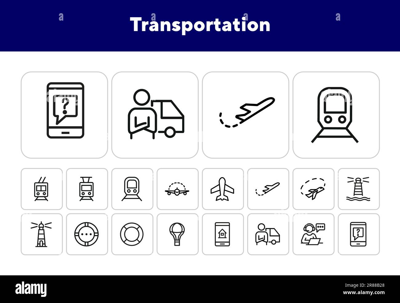 Transportation line icon set Stock Vector Image & Art - Alamy
