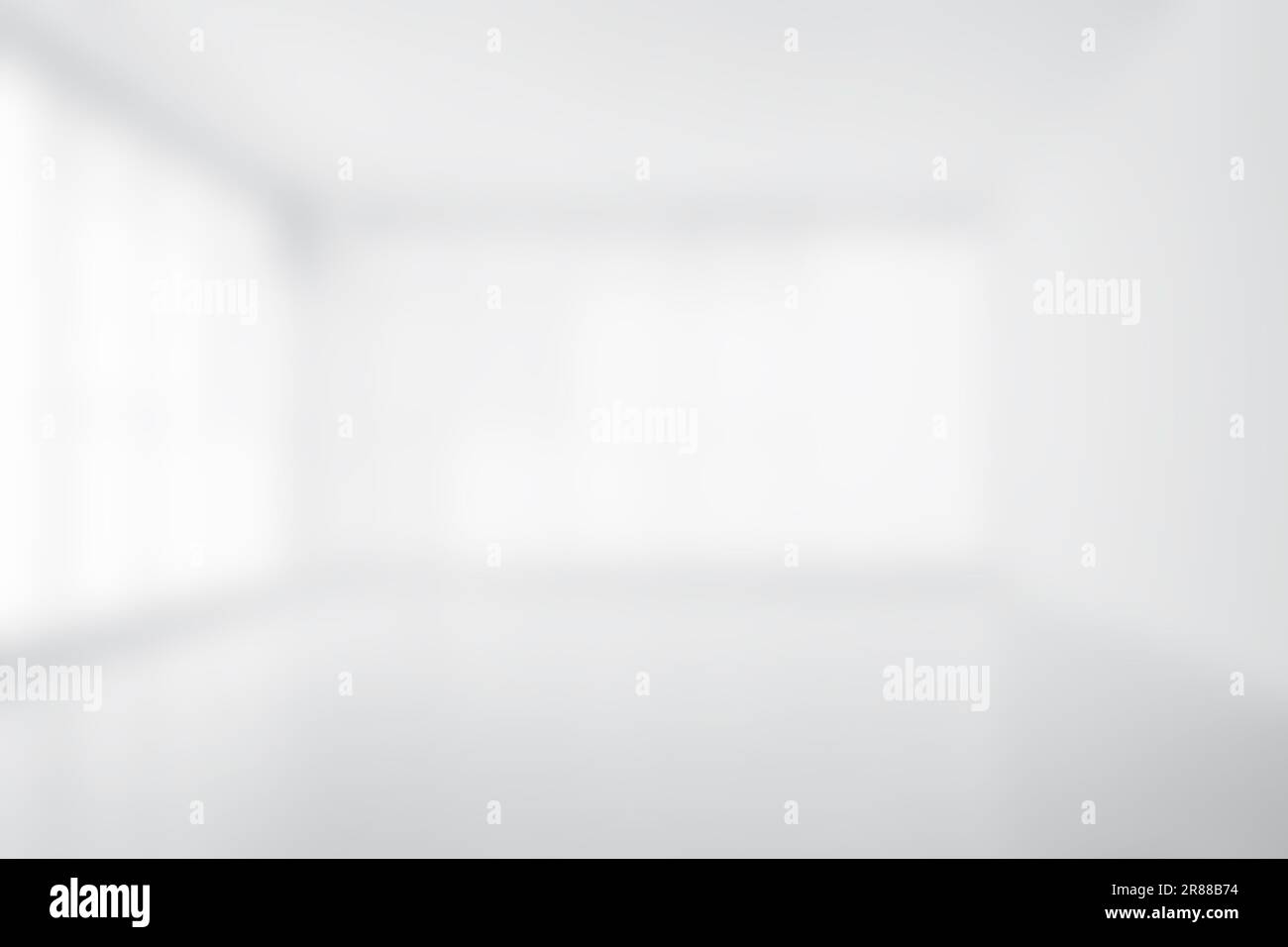 Empty white room with windows, blurred view Stock Photo - Alamy
