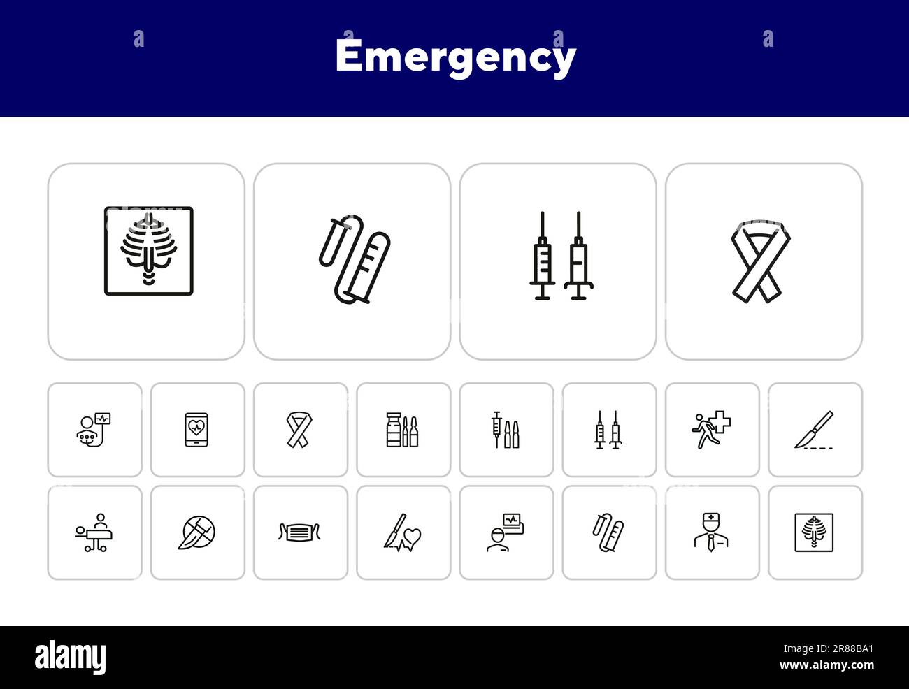 Emergency line icon set. Syringe, surgery Stock Vector Image & Art - Alamy