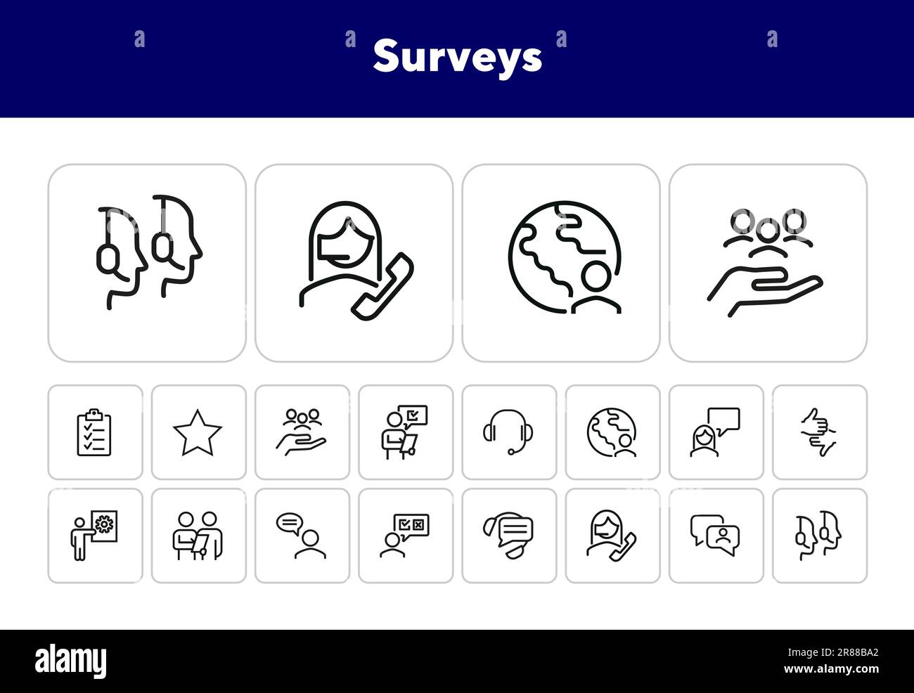 Surveys line icon set Stock Vector Image & Art - Alamy