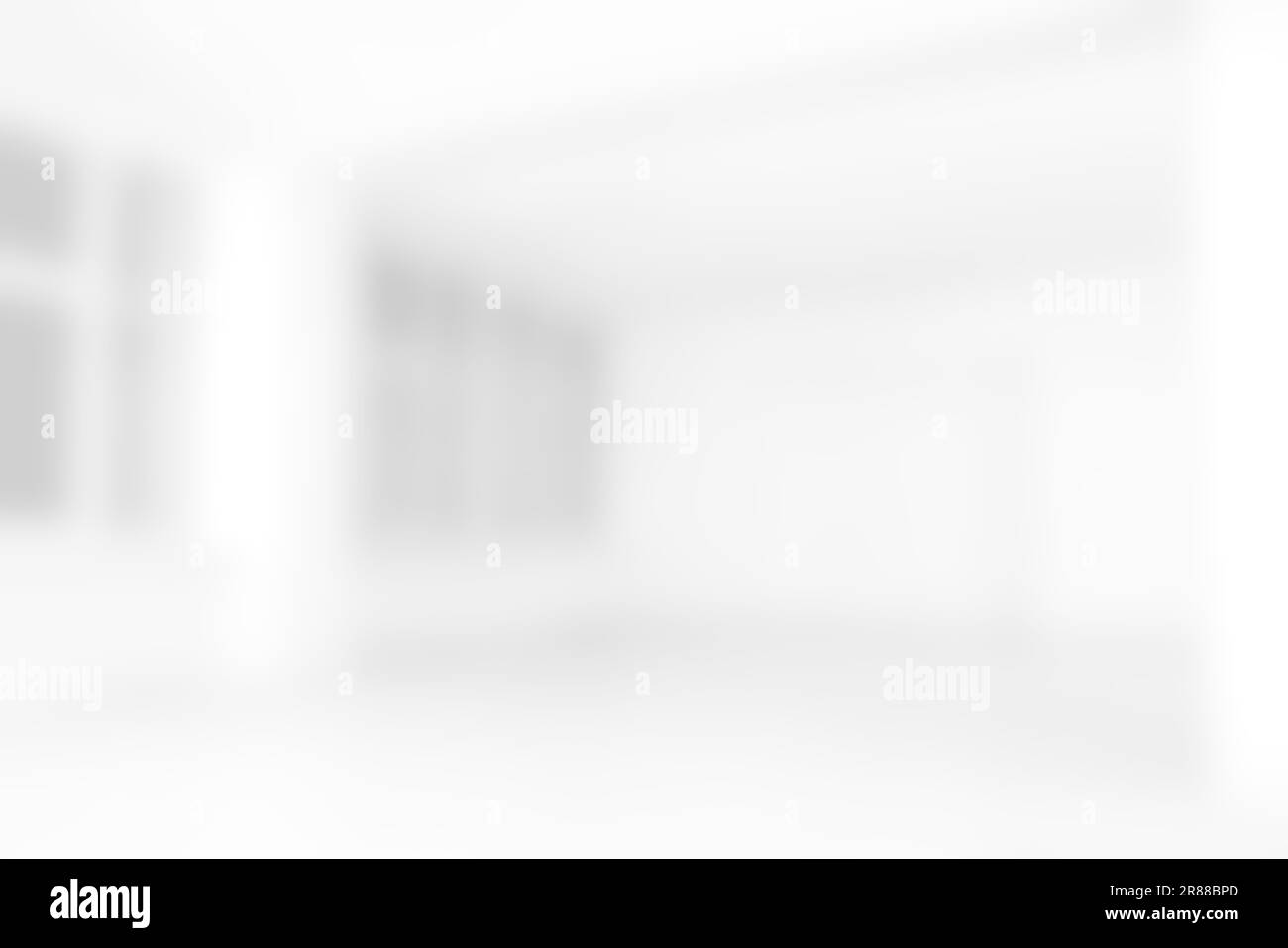 Empty white room with windows, blurred view Stock Photo - Alamy