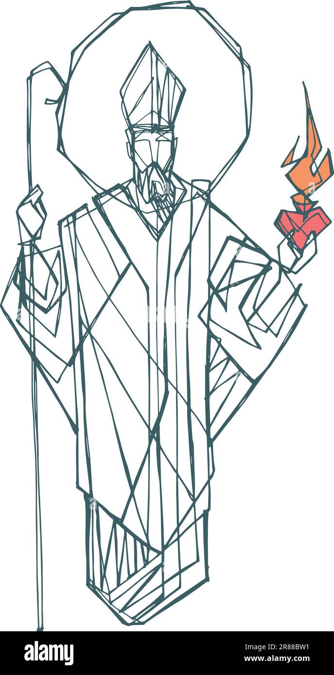 Hand drawn vector illustration or drawing of St Augustine Stock Vector ...