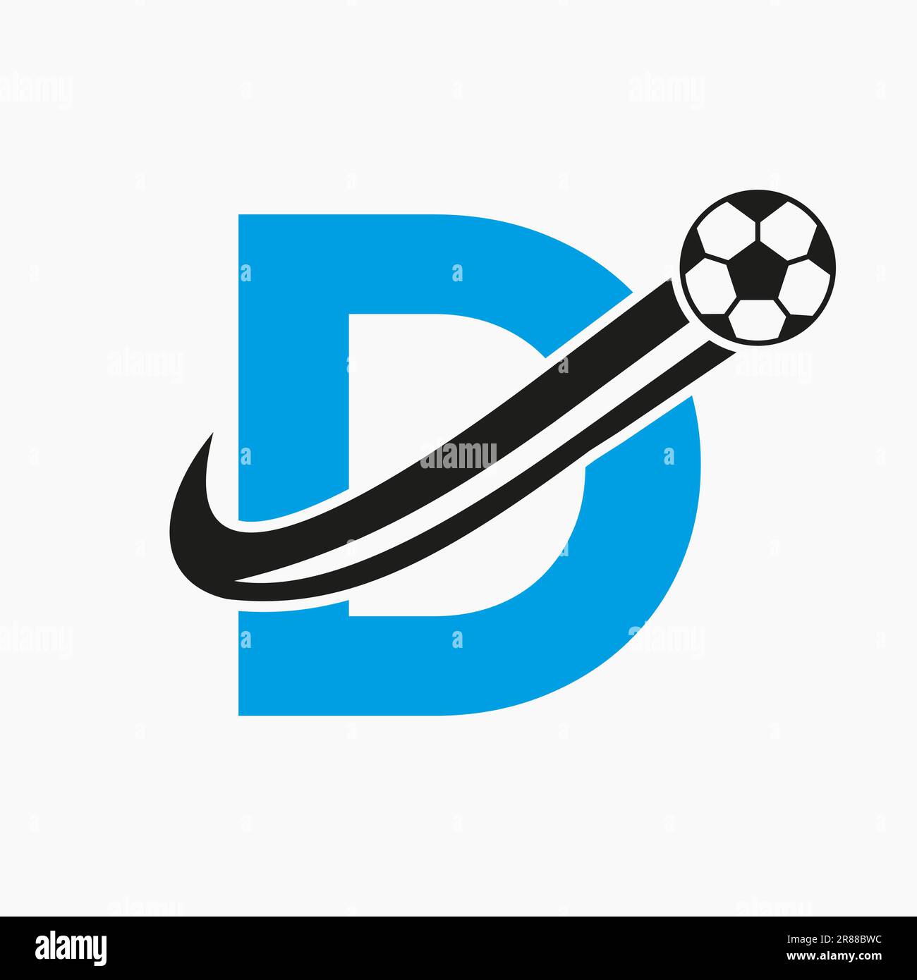 Initial Letter D Soccer Logo. Football Logo Concept With Moving ...