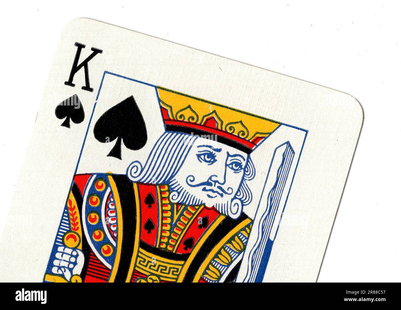 A king of spades vintage playing card on a white background Stock Photo ...