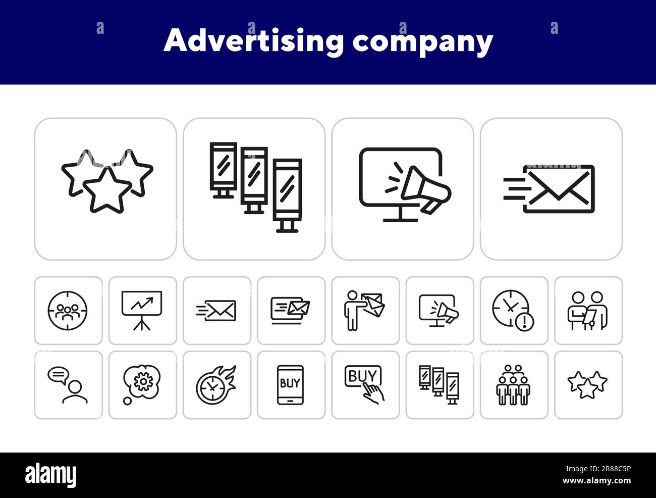 Advertising company icons Stock Vector Image & Art - Alamy