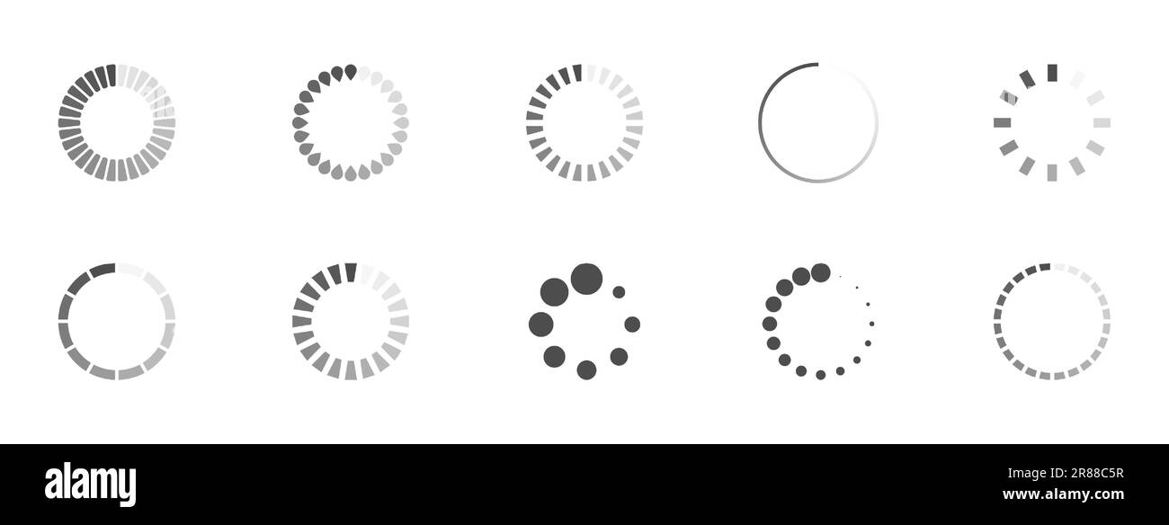 Download sign set. Load icons set. Load system. Data load. Loading bar ...