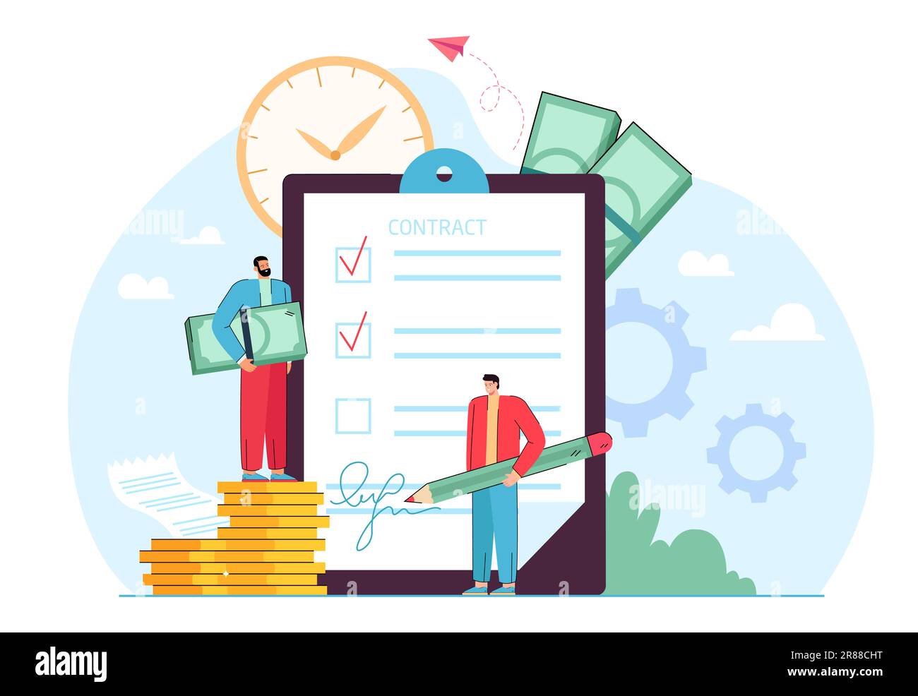 Man signing document bank Stock Vector Images - Alamy