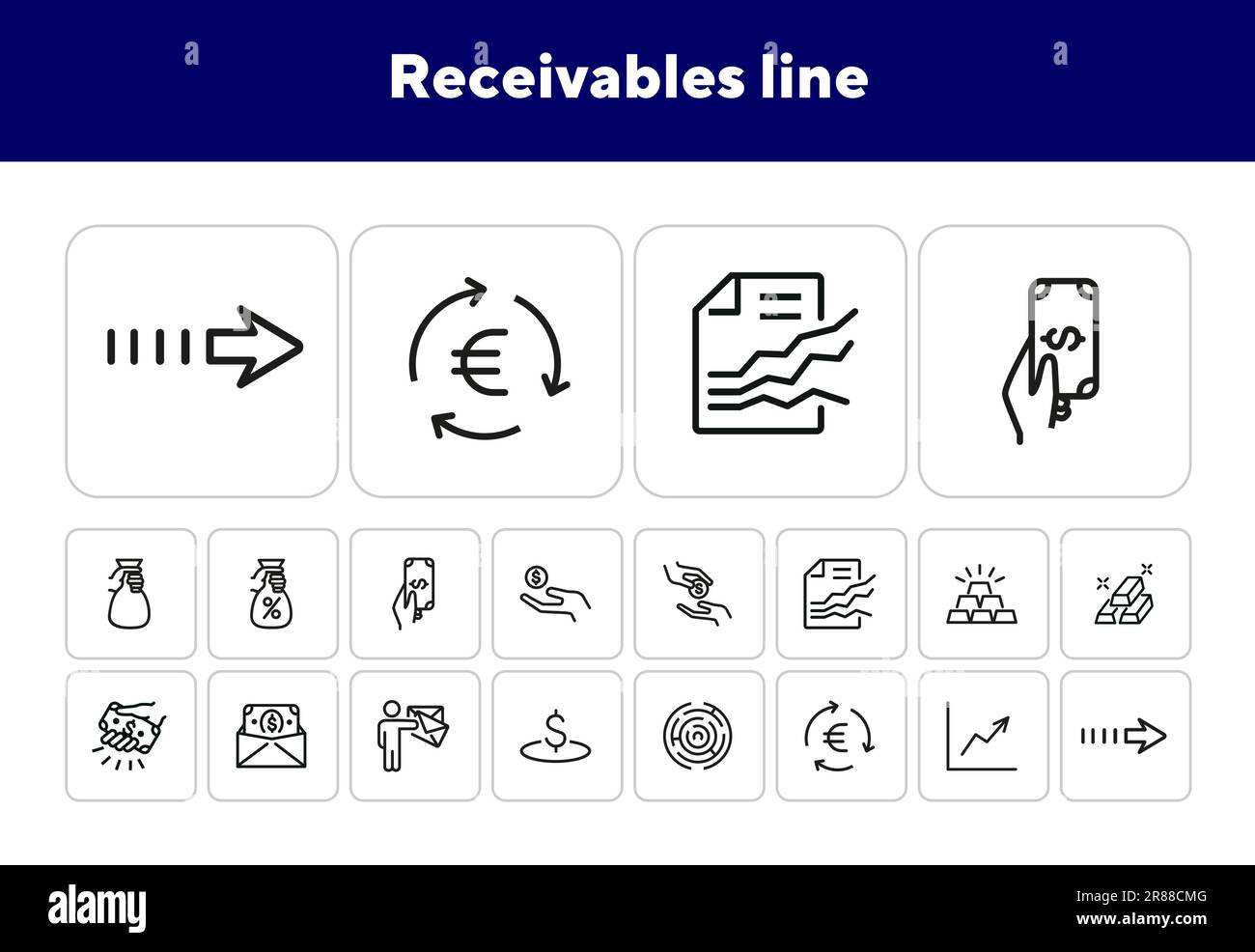 Receivables line icons Stock Vector Image & Art - Alamy
