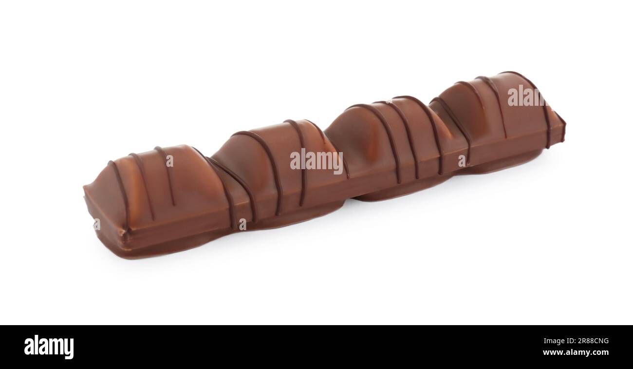 One tasty chocolate bar isolated on white Stock Photo - Alamy
