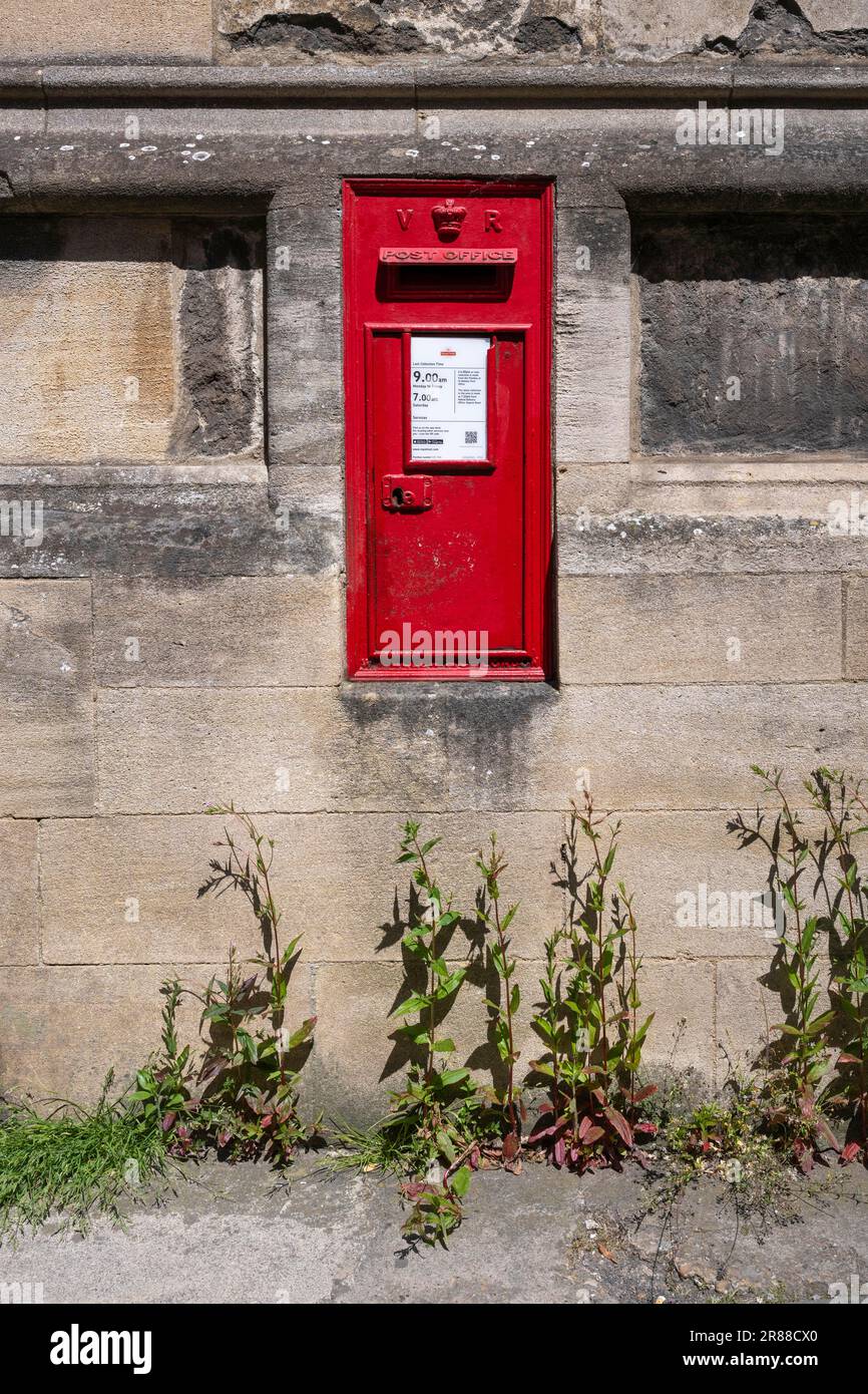 Royal Mail letterbox integrated into a house wall, Oxford, Oxfordshire ...