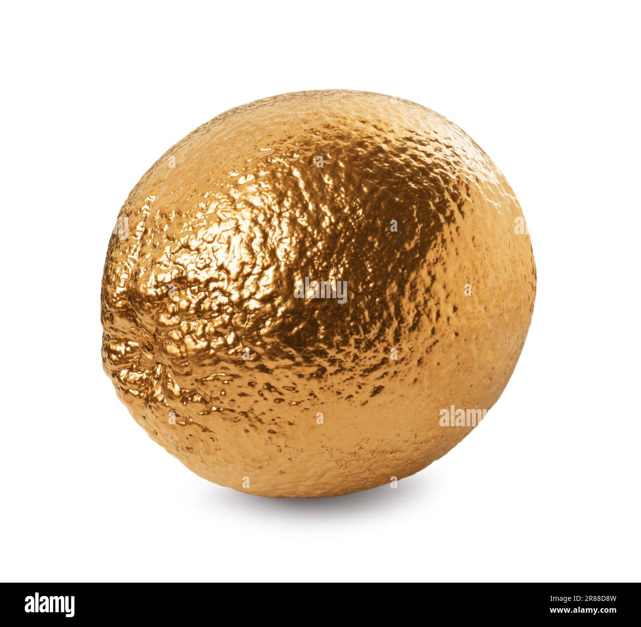 One shiny golden lemon on white background Stock Photo - Alamy