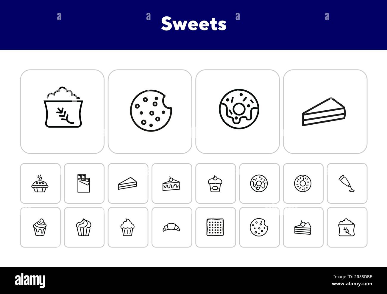 Sweets line icon set Stock Vector Image & Art - Alamy