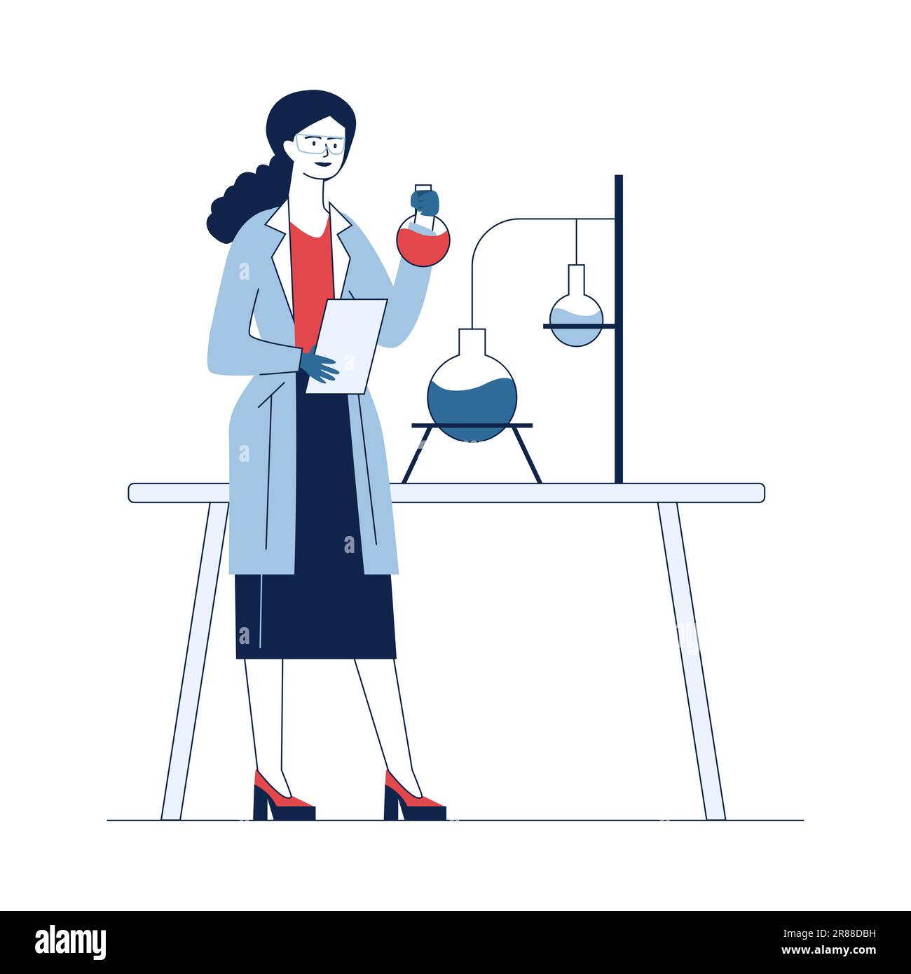 Scientist chemist holding glass Stock Vector Images - Alamy