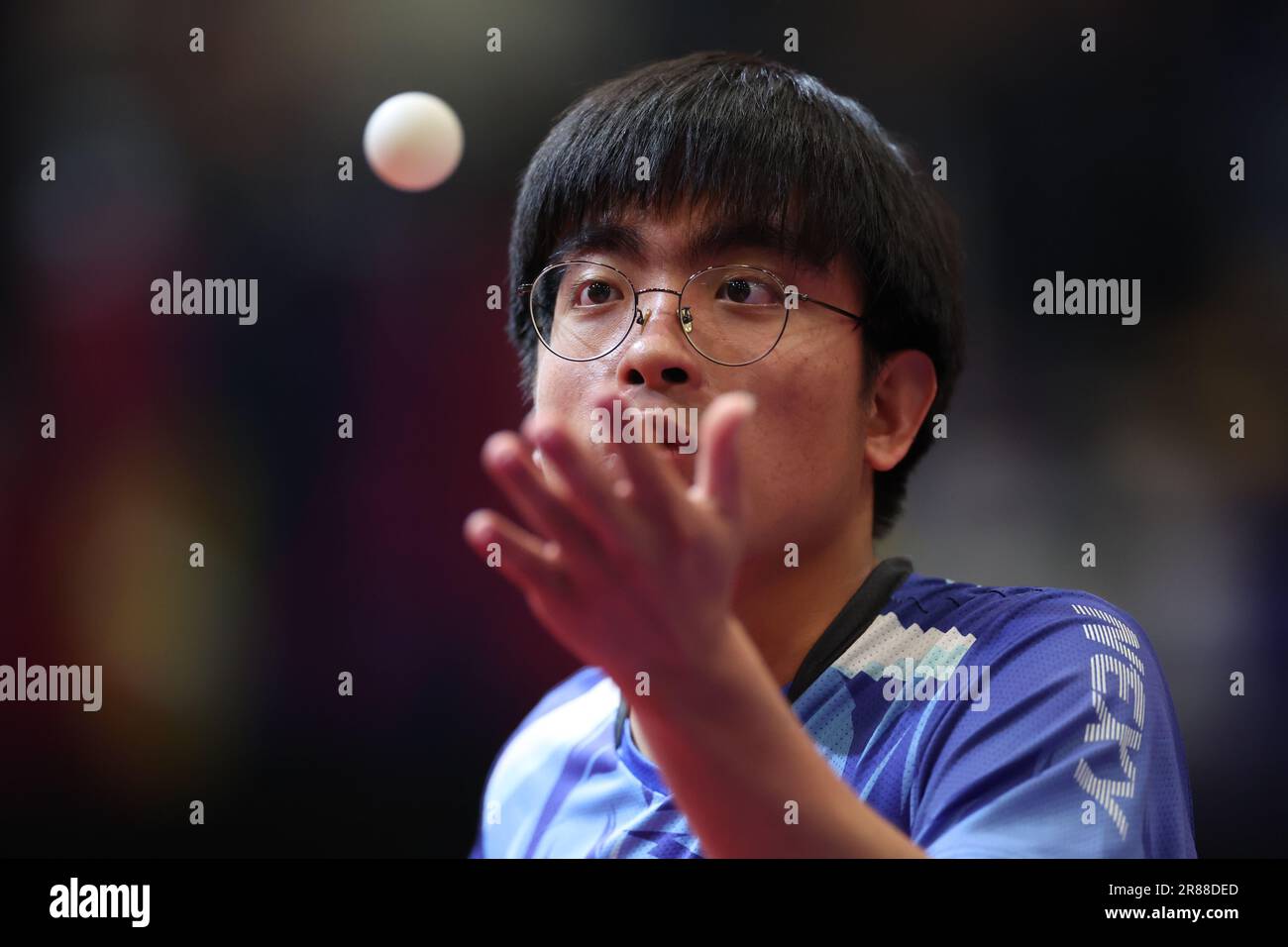 Berlin, Germany. 19th June, 2023. A player competes at table tennis at ...