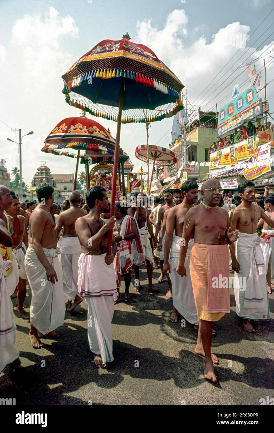 Tapovanam Swami Haridhos Giri with his troupe procession around ...