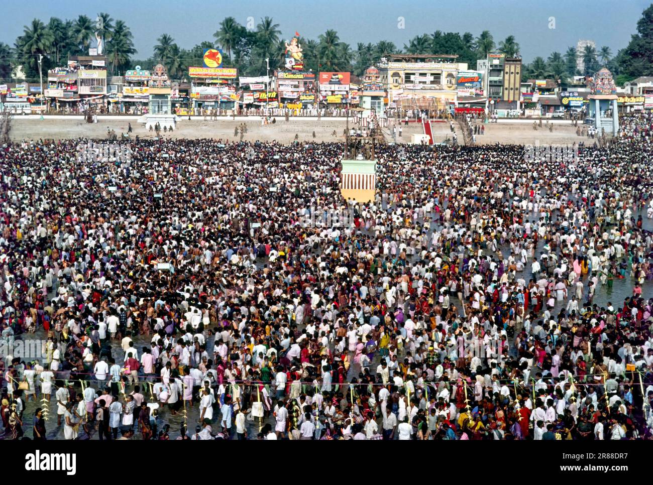 Sprinkling of Brahmma theertham (sacrad water) to the people during ...