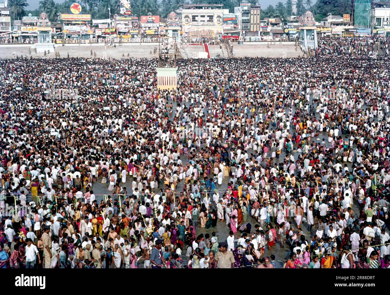 Sprinkling of Brahmma theertham (sacrad water) to the people during ...