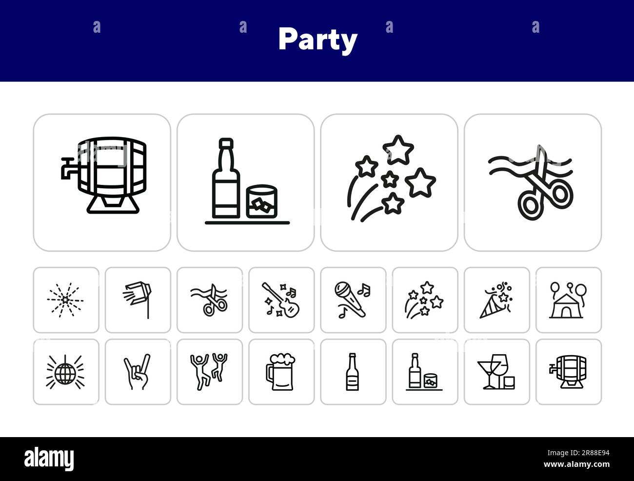 Party line icon set Stock Vector Image & Art - Alamy