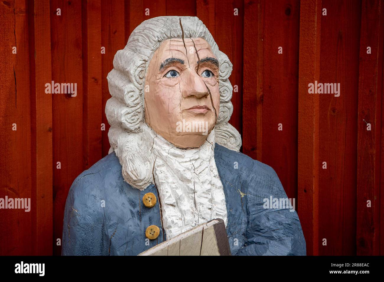 Wooden sculpture, Swedish natural scientist and founder of modern ...