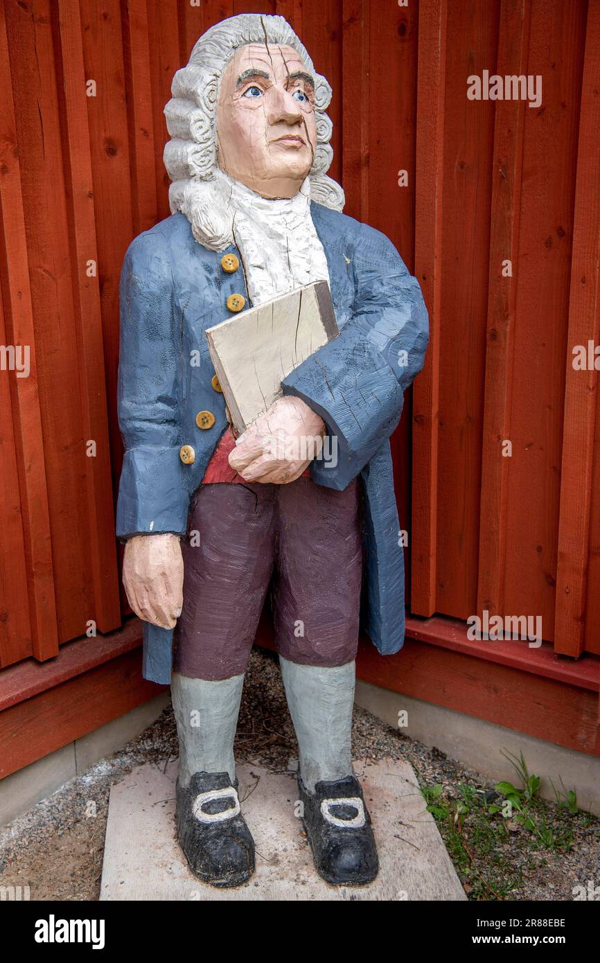 Wooden sculpture, Swedish natural scientist and founder of modern ...