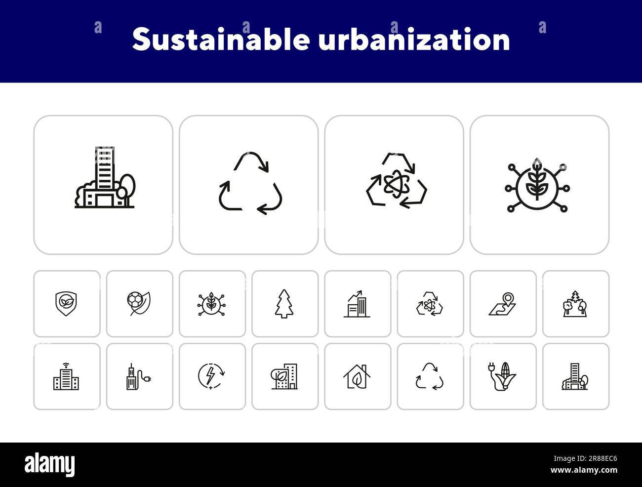 Sustainable urbanization icon set Stock Vector Image & Art - Alamy
