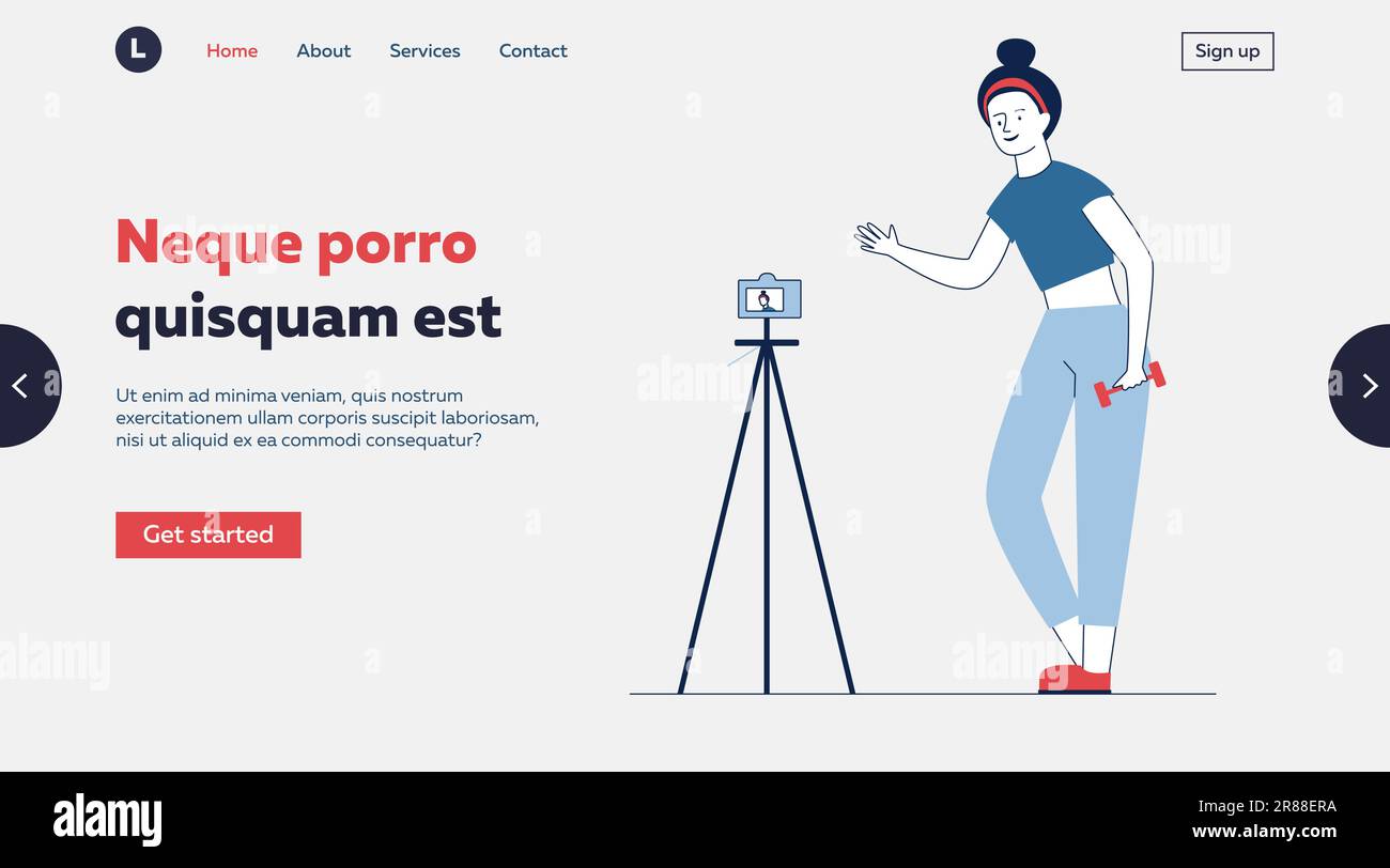 Woman blogger recording video home Stock Vector Images - Alamy