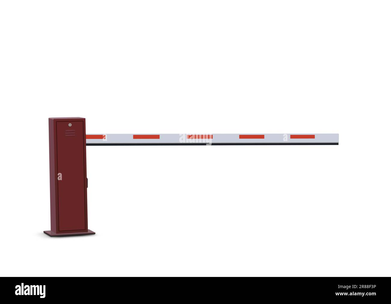 One closed boom barrier isolated on white Stock Photo - Alamy