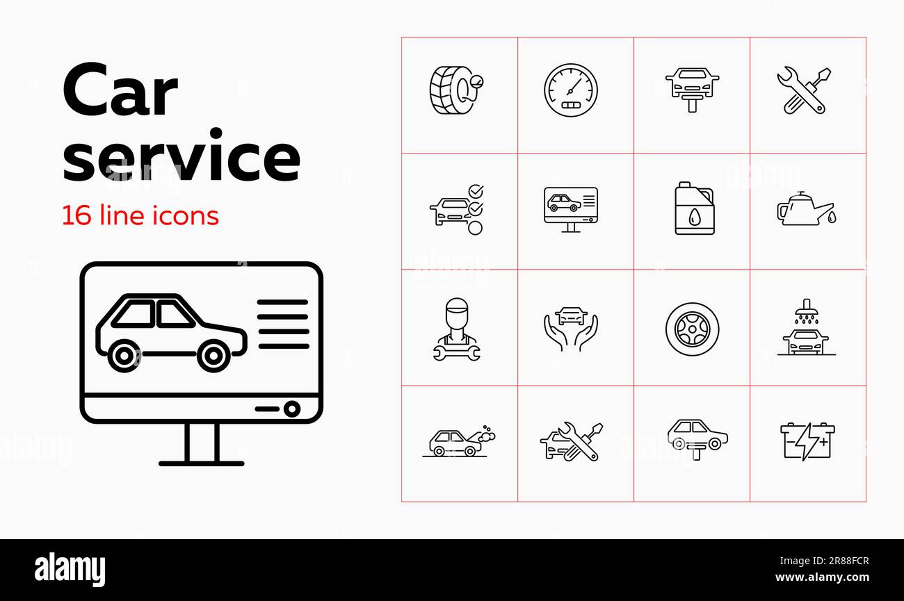 Service master line icon Cut Out Stock Images & Pictures - Alamy