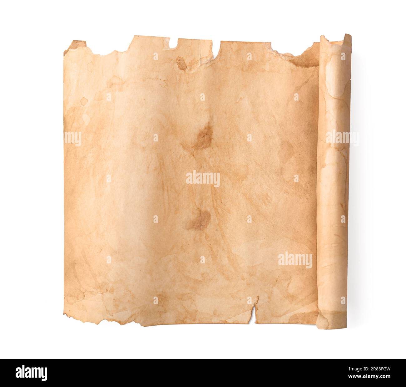 Parchment isolated on white. Old paper texture Stock Photo - Alamy