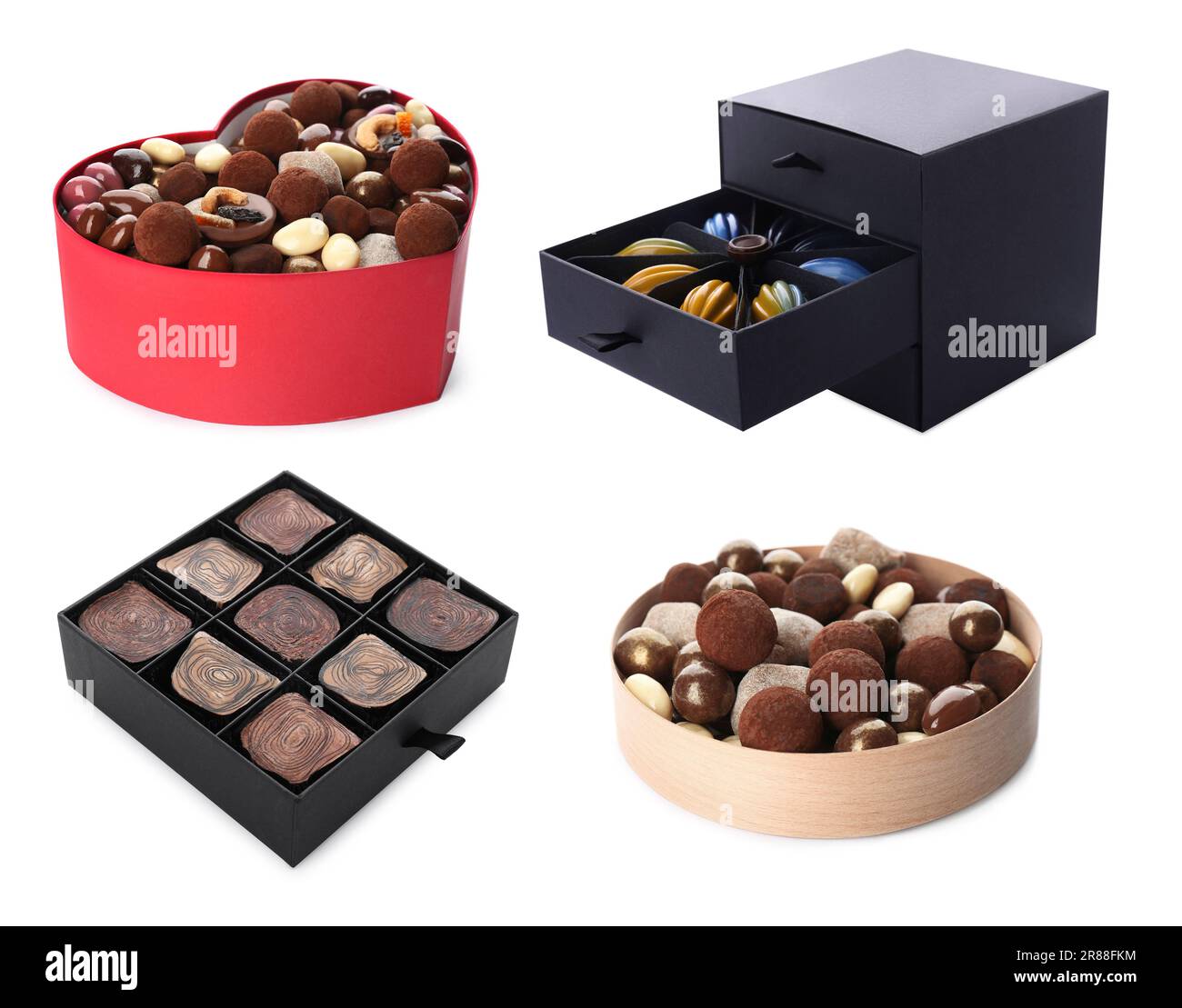 Boxes tasty chocolate candies hi-res stock photography and images - Alamy