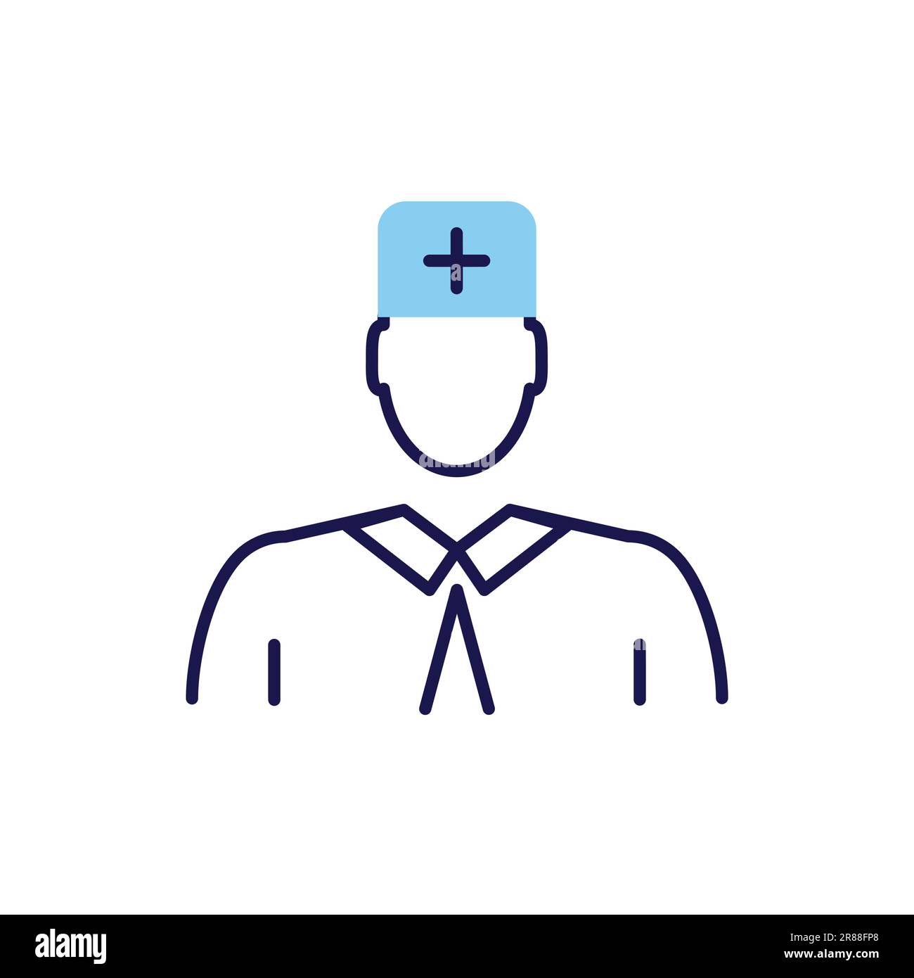 Doctor Related Vector Line Icon Medical Worker Practicing Scientist