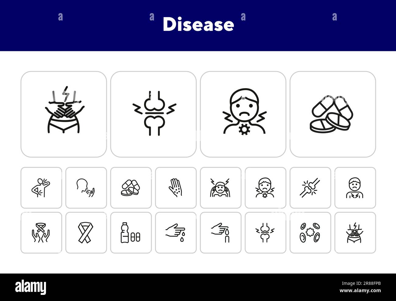 Disease line icon set Stock Vector Image & Art - Alamy