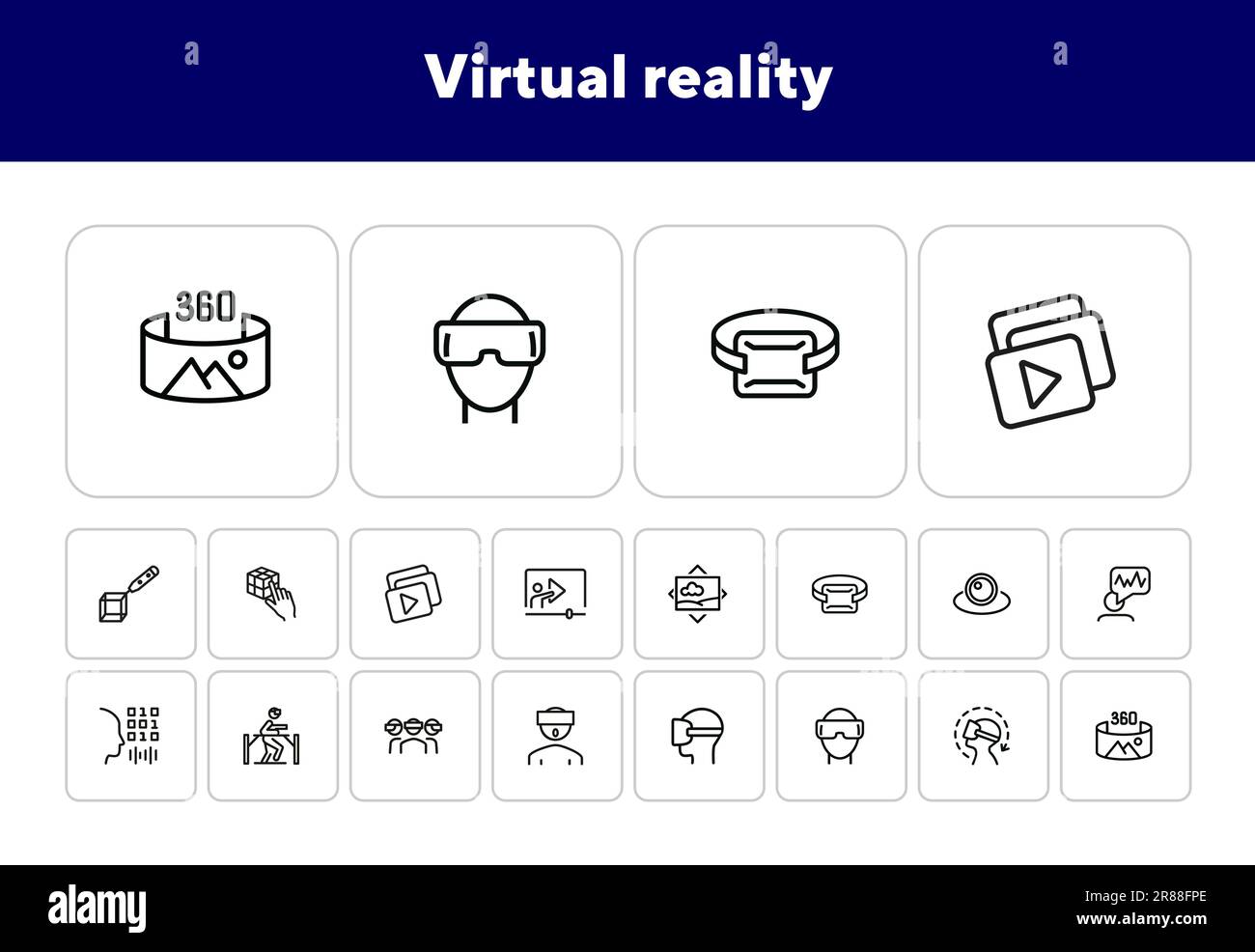 Programming vr line icon hi-res stock photography and images - Alamy
