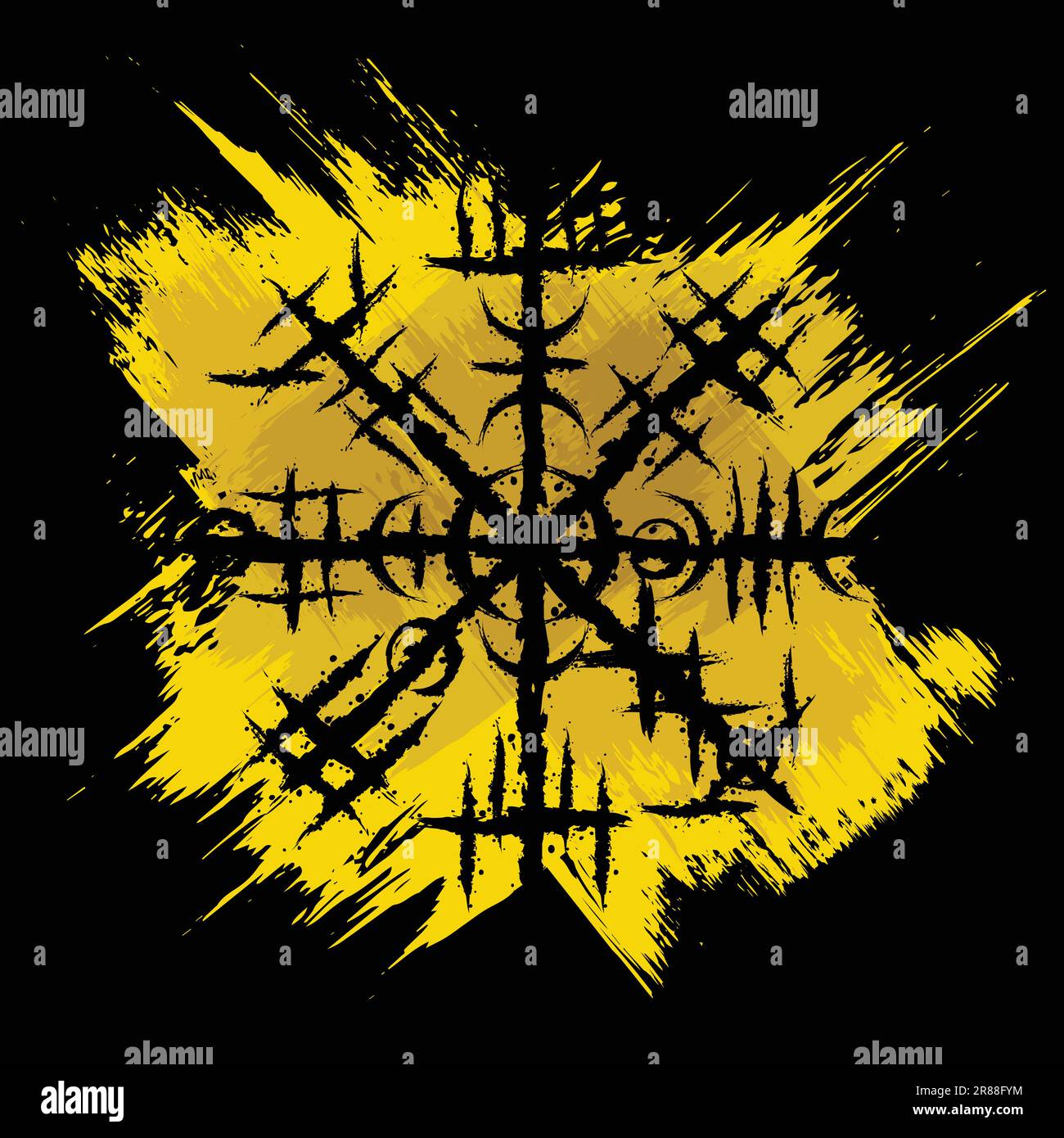 Norse viking black and yellow brush symbol Stock Vector Image & Art - Alamy