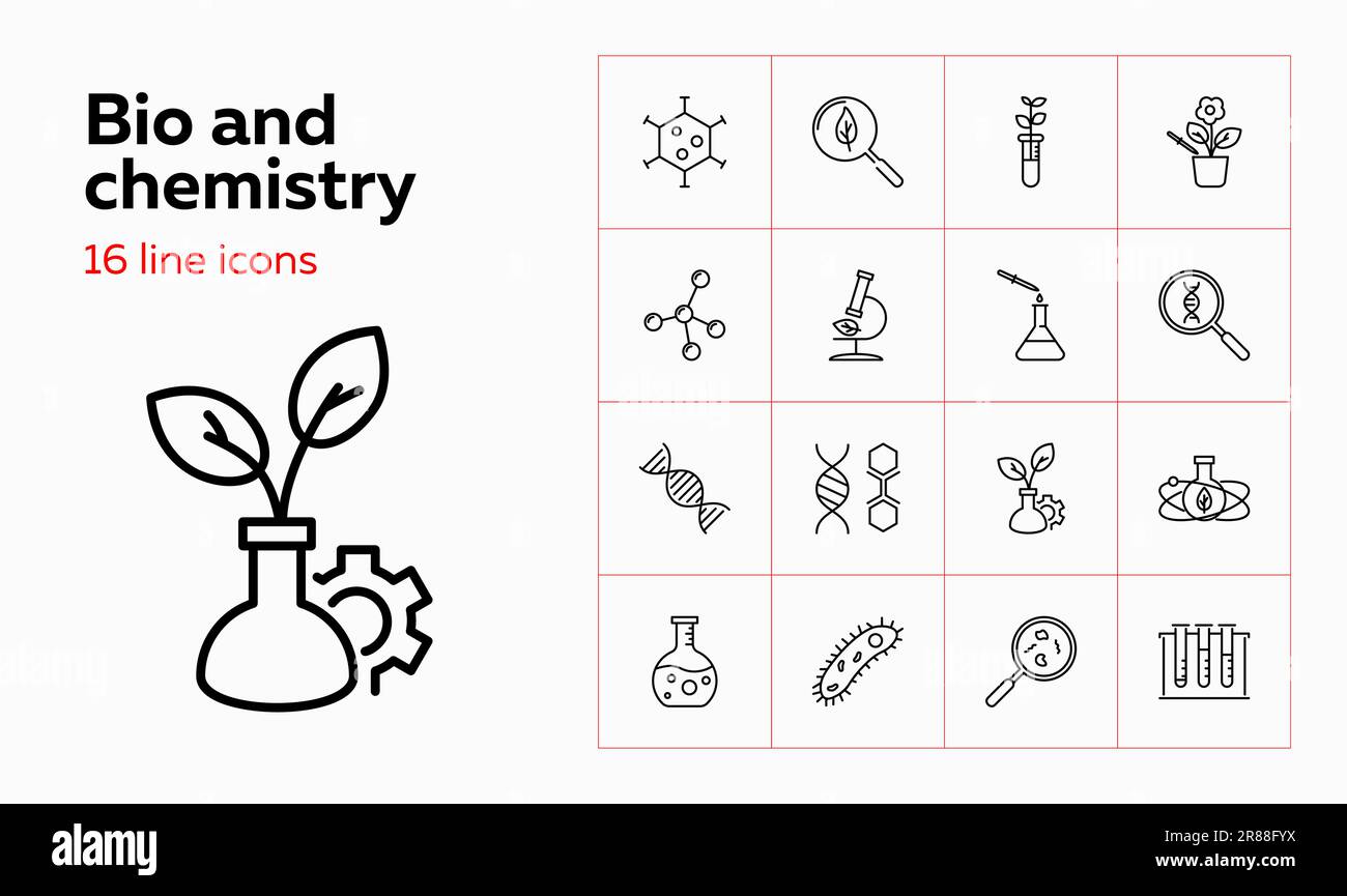 Bio and chemistry icons Stock Vector Image & Art - Alamy