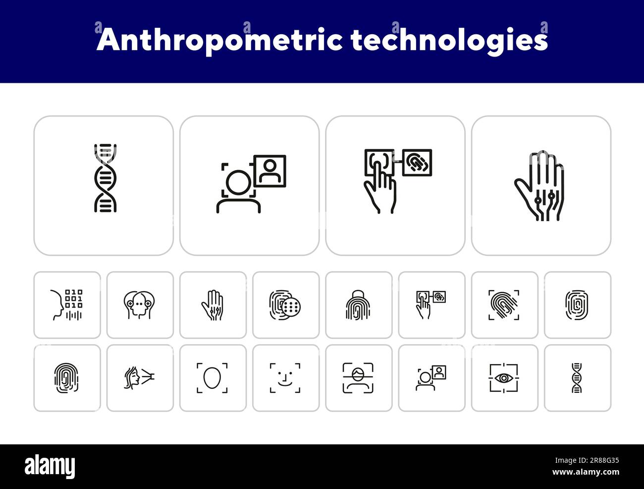 Anthropometric technologies line icon set Stock Vector Image & Art - Alamy