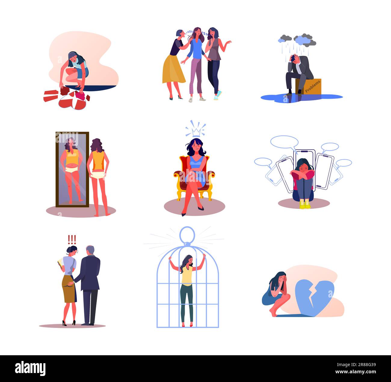 Negative emotions concept people Cut Out Stock Images & Pictures - Alamy