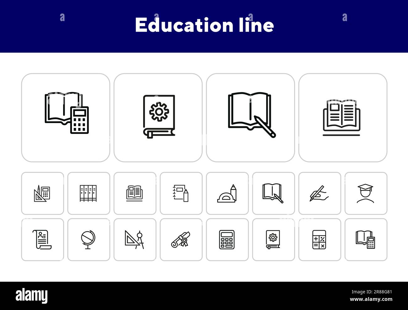 Class line icons web hi-res stock photography and images - Alamy