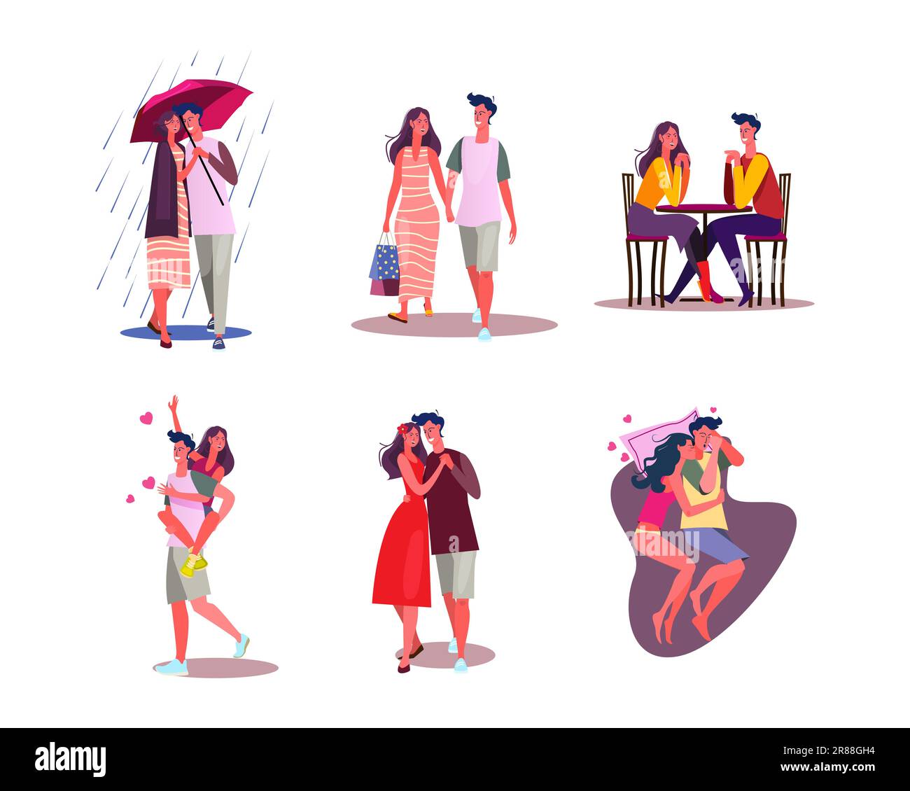Cartoon illustration happy couples in hi-res stock photography and ...