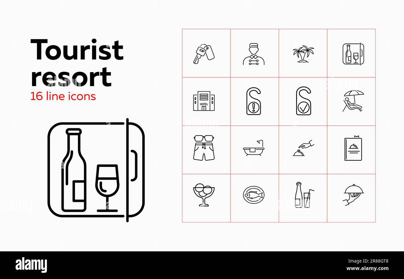 Tourist resort icons Stock Vector Image & Art - Alamy