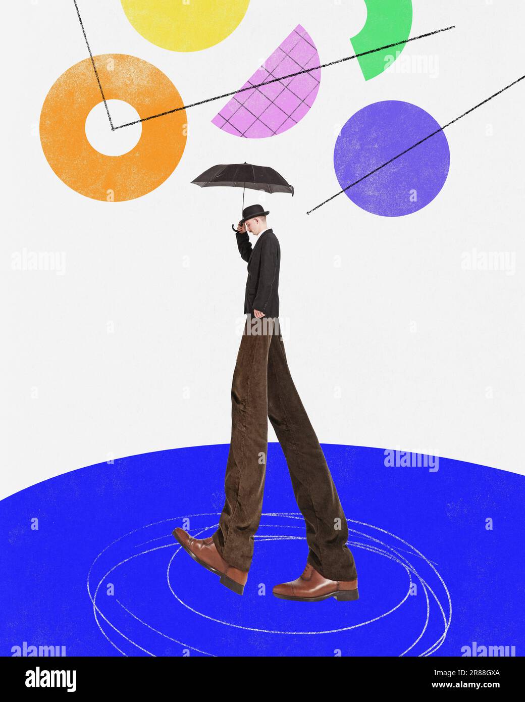 Professional crisis and difficulties. Businessman walking under ...