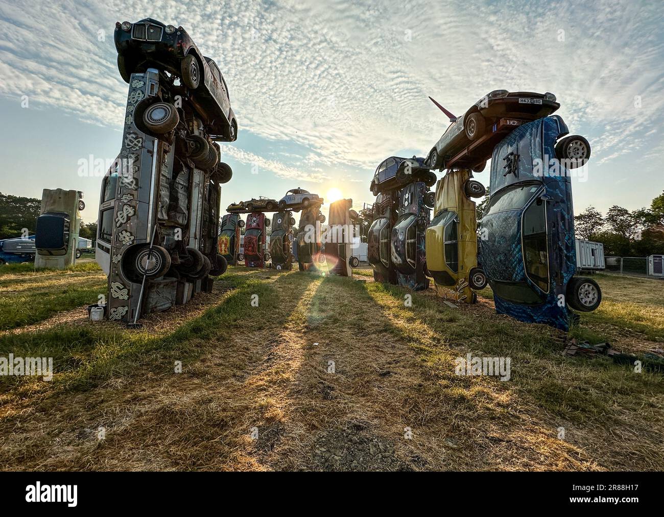 Undated handout photo issued by Carhenge Glastobury of the Carhenge ...