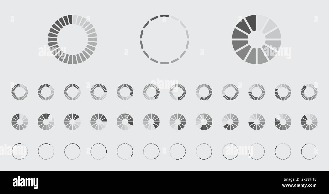 Circular Loading Buffering Icons Vector Set Video Ready for Animation Gif All Keyframes Frames ...