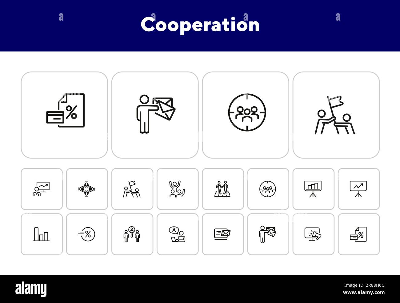Cooperation line icon set Stock Vector Image & Art - Alamy