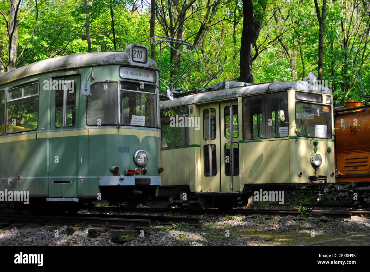 Trams at the local history museum 'Unser Fritz', former coal mine Unser ...