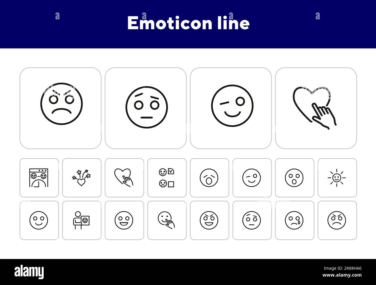 Emoticon line icons Stock Vector Image & Art - Alamy