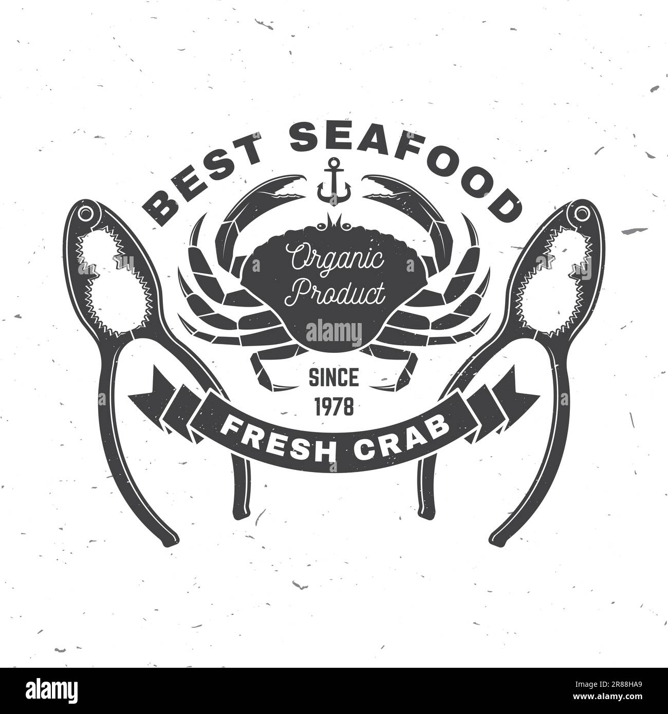 Best seafood. Fresh dressed crab. Vector. For seafood emblem, sign ...