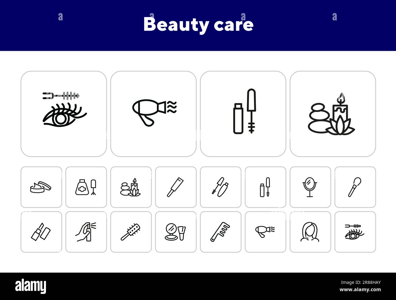 Beauty care line icon set Stock Vector Image & Art - Alamy